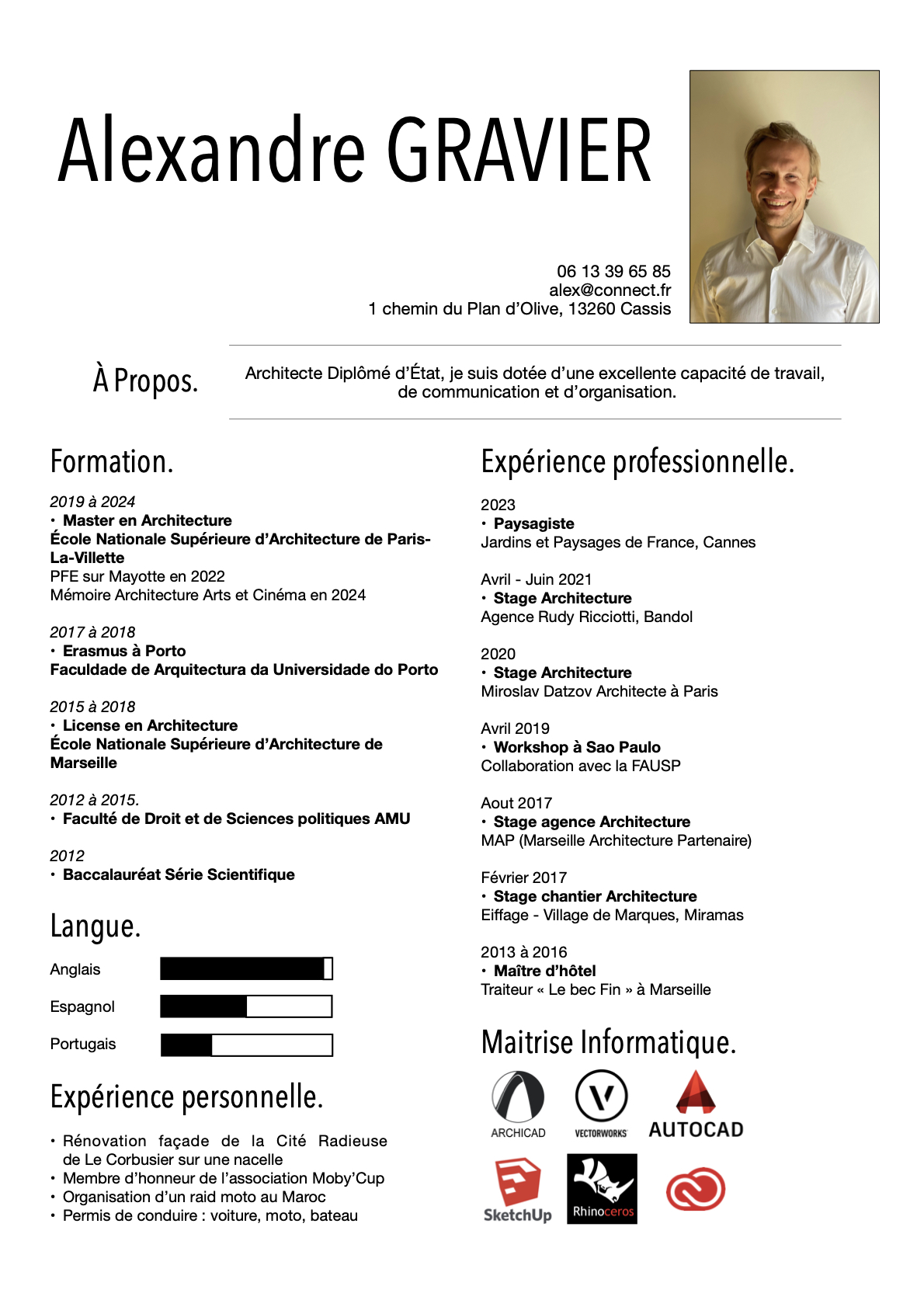 CV – Alexandre Gravier